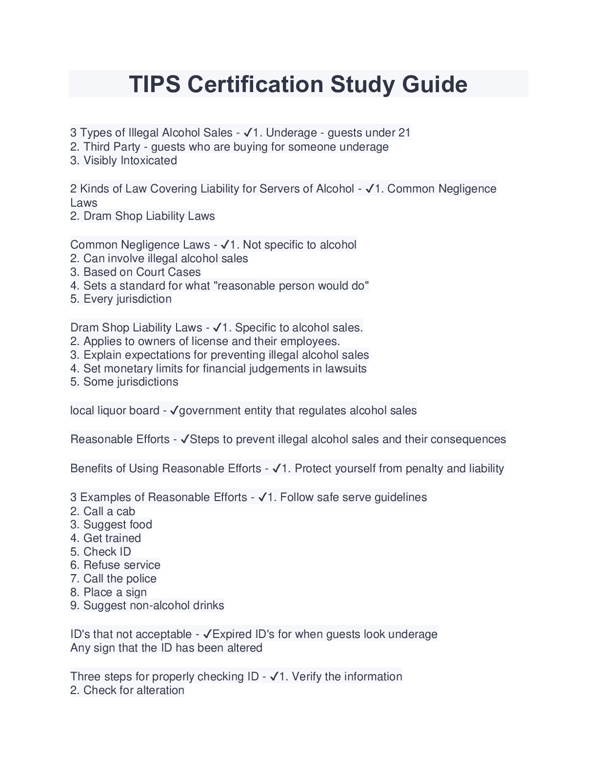 TIPS Certification Study Guide - Scholarfriends